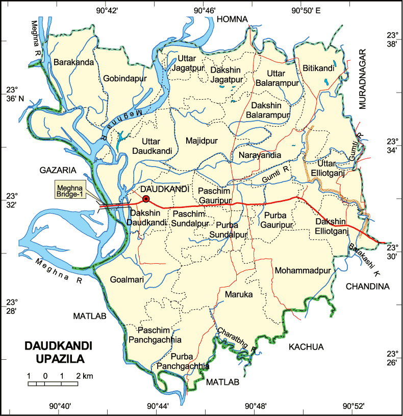 Comilla: Map of Sub-divisions